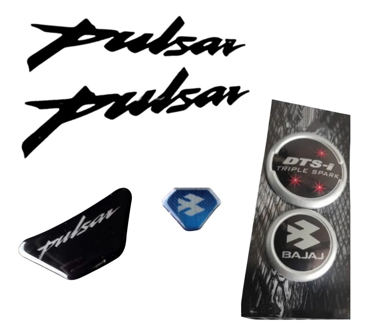 Emblemas Pulsar Ns 200 Completos Resina Negros - Mercleta